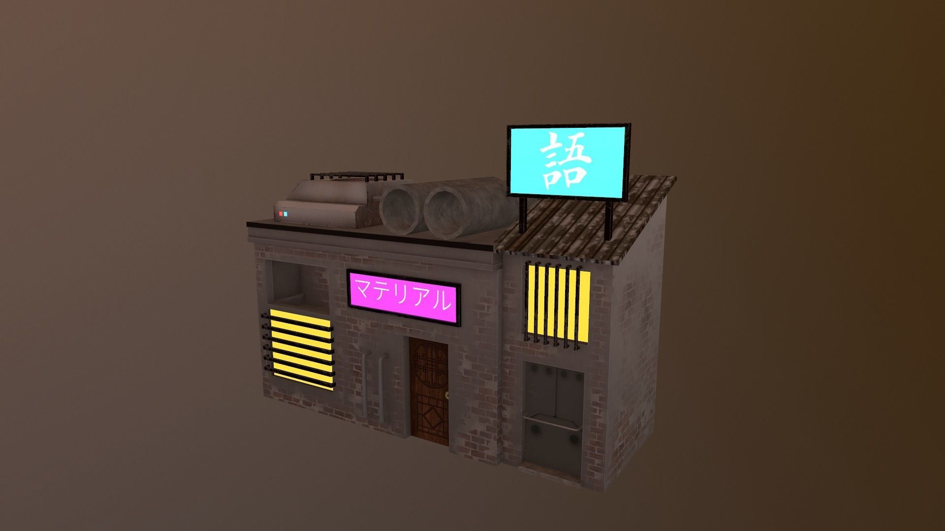 3D model Cyberpunk Building 55 VR / AR / low-poly | CGTrader
