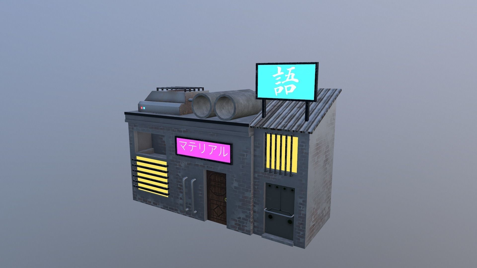 3D model Cyberpunk Building 55 VR / AR / low-poly | CGTrader