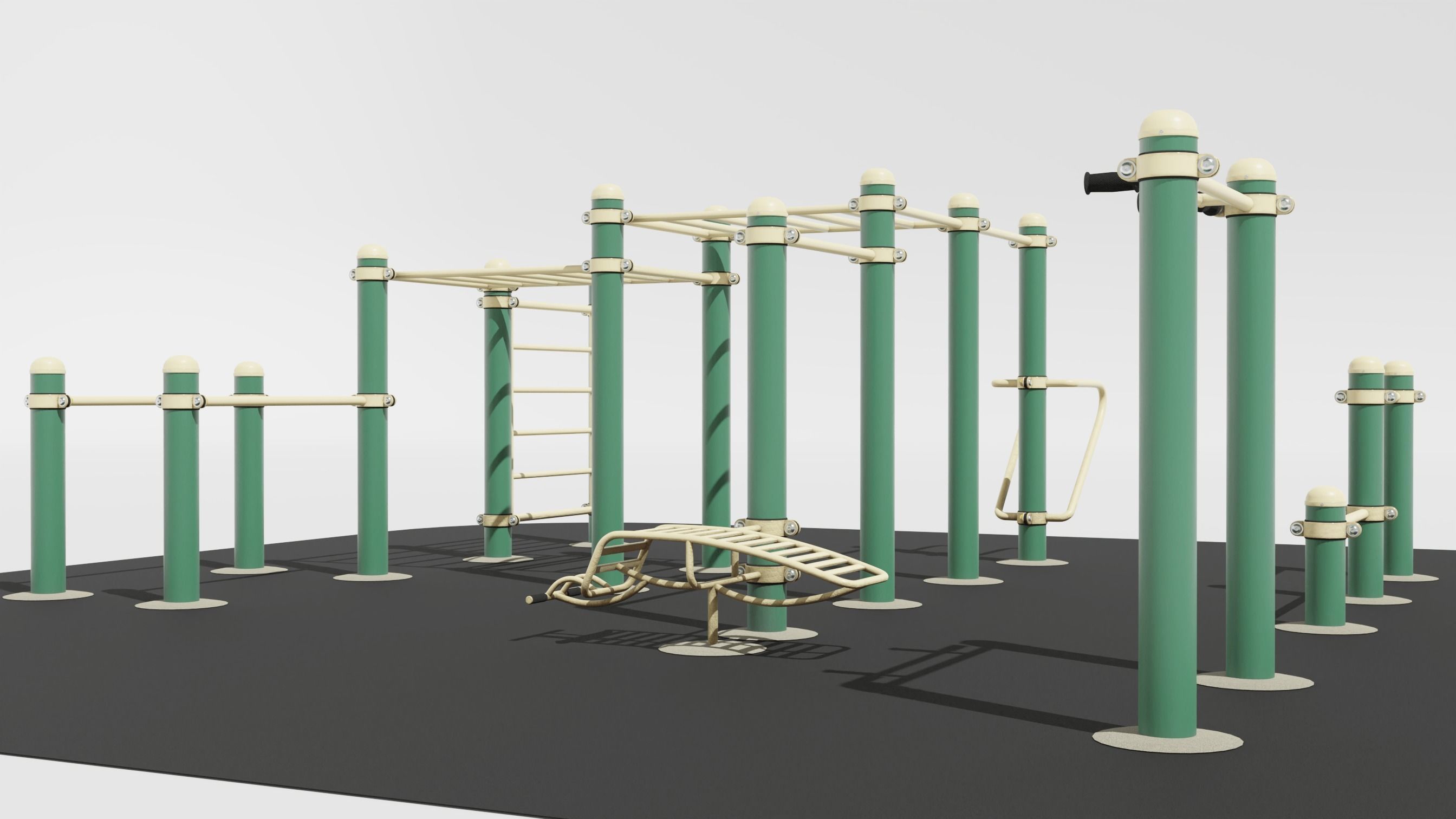 Outdoor Sports Ground Fitness Gym 3D model | CGTrader