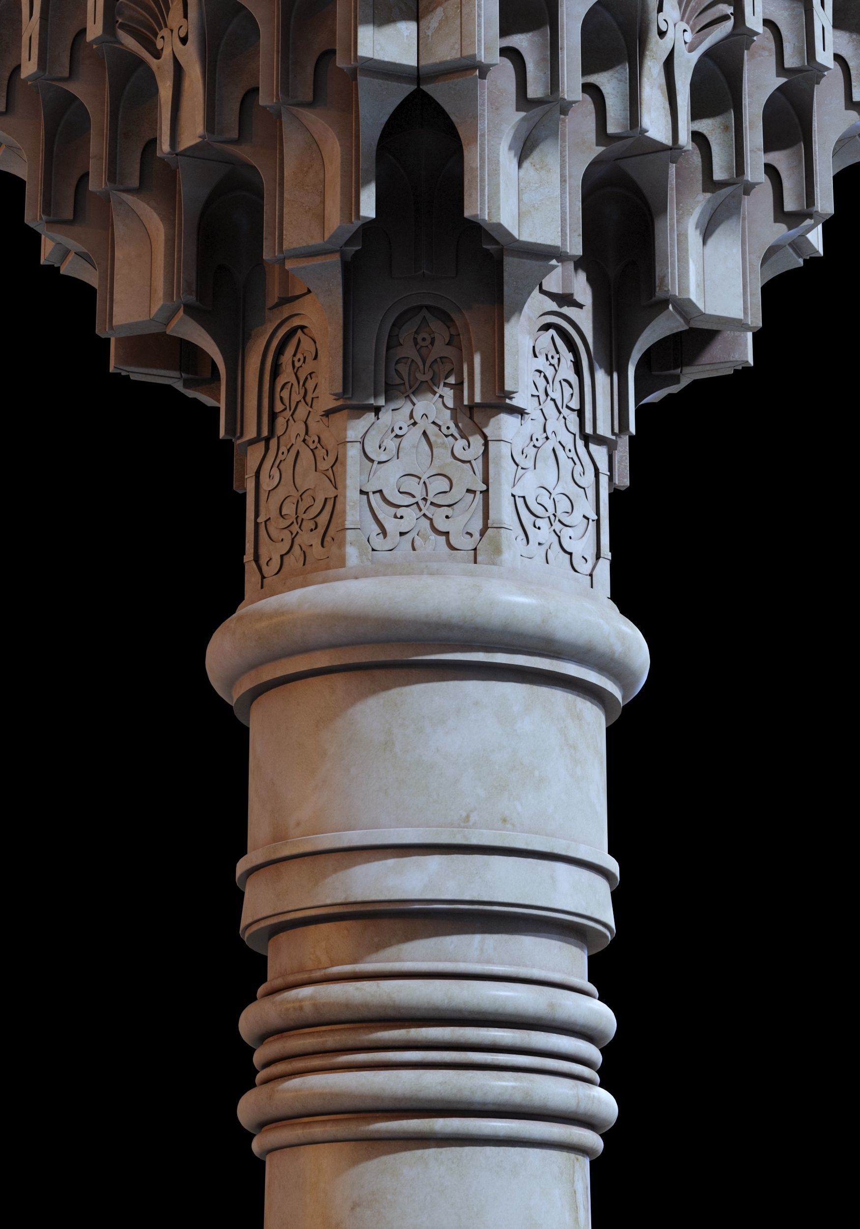 Andalusian Muqarnas Column 3D model | CGTrader