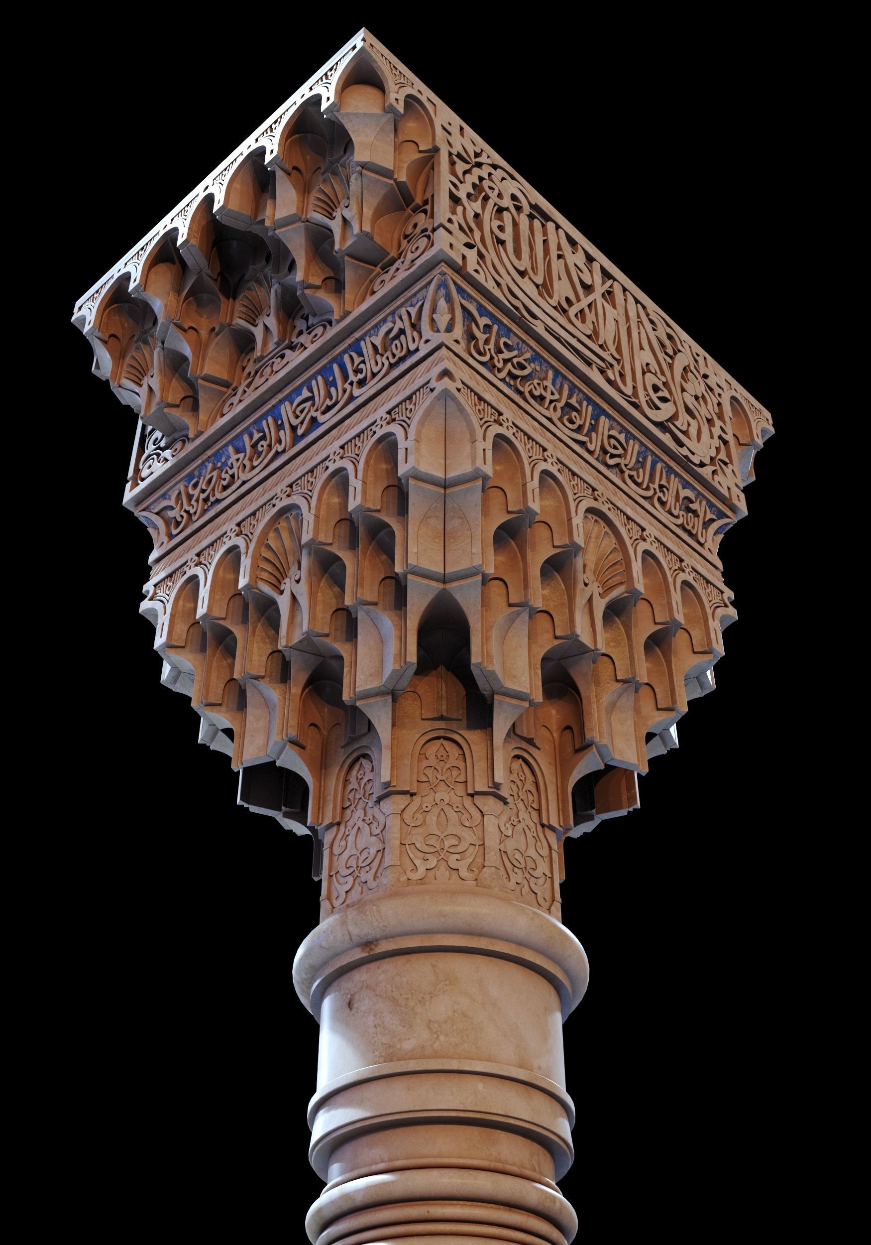 Andalusian Muqarnas Column 3D model | CGTrader
