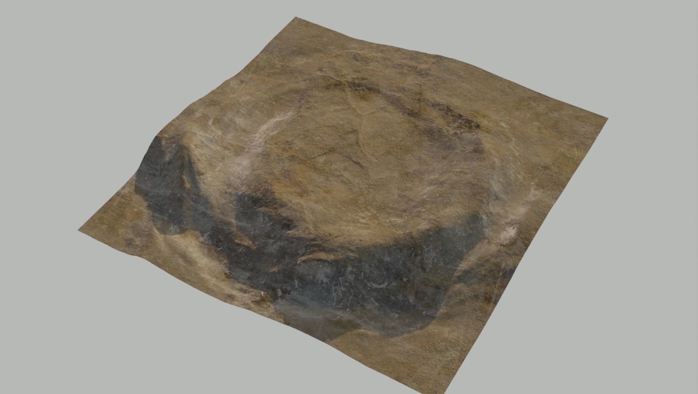 3D model Landscape piece of paper with rock VR / AR / low-poly | CGTrader