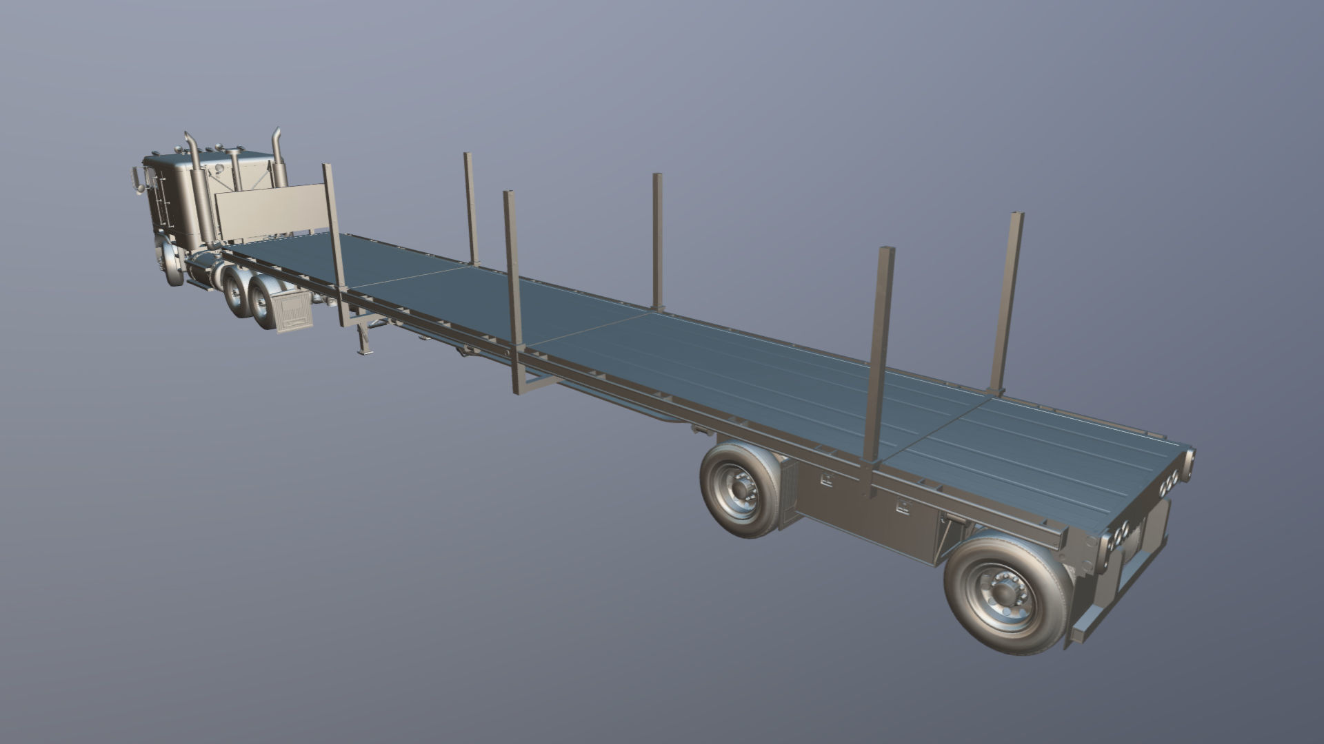3D model Freightliner FLT flatbed trailer VR / AR / low-poly | CGTrader