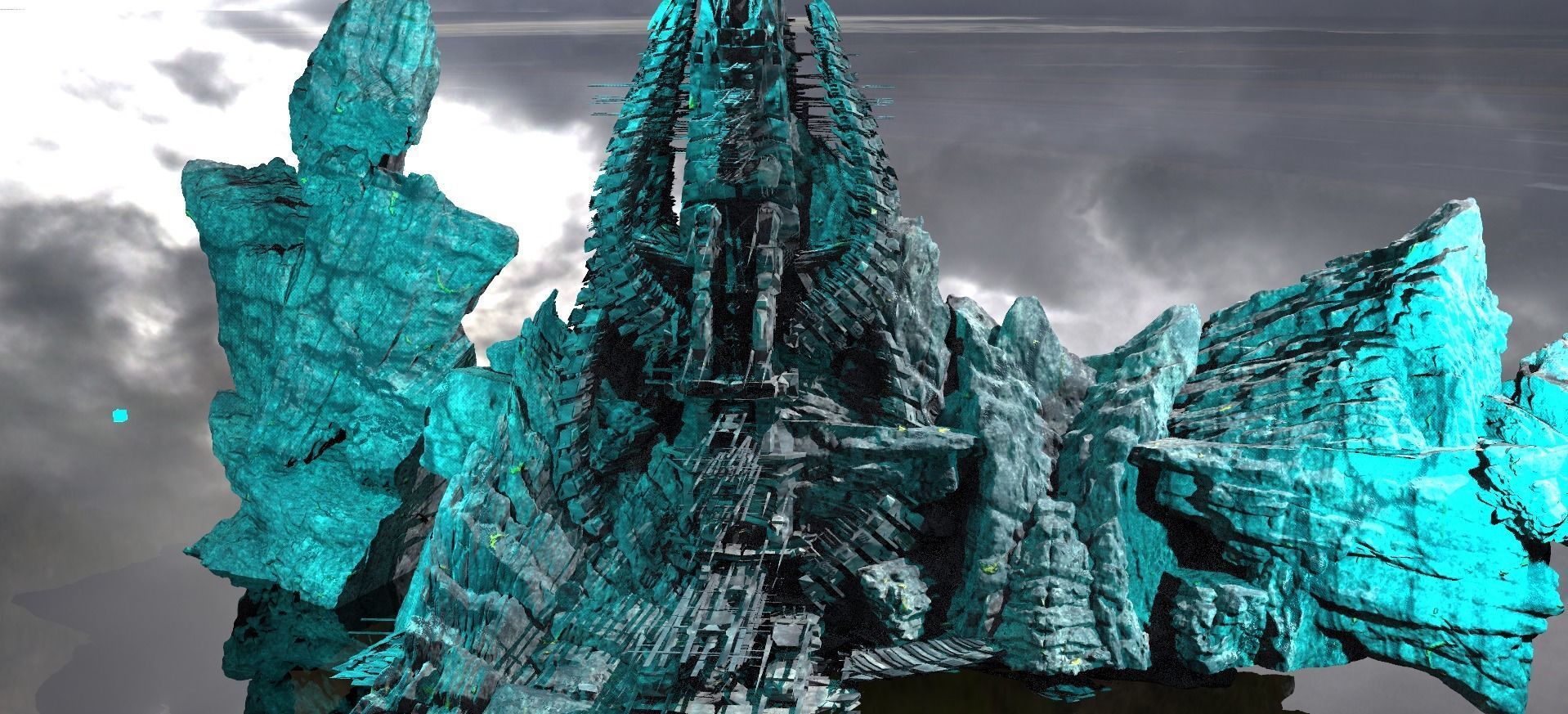 Mountain Sci-Fi Castle shards Kit bash 3D model | CGTrader