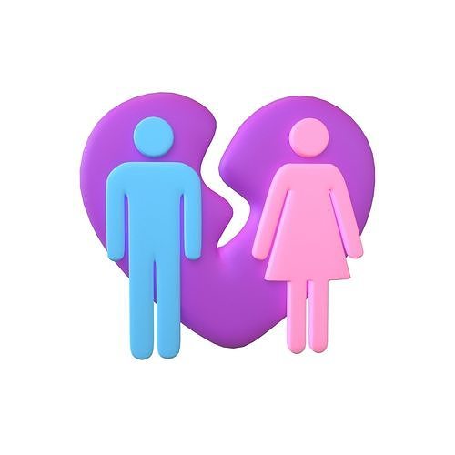 3D model Divorce Symbol v1 005 VR / AR / low-poly | CGTrader