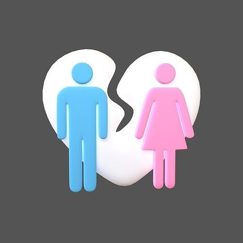 3D model Divorce Symbol v1 006 VR / AR / low-poly | CGTrader