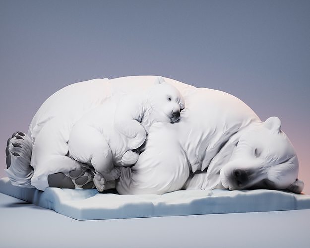 Polar bear 3D model 3D printable | CGTrader