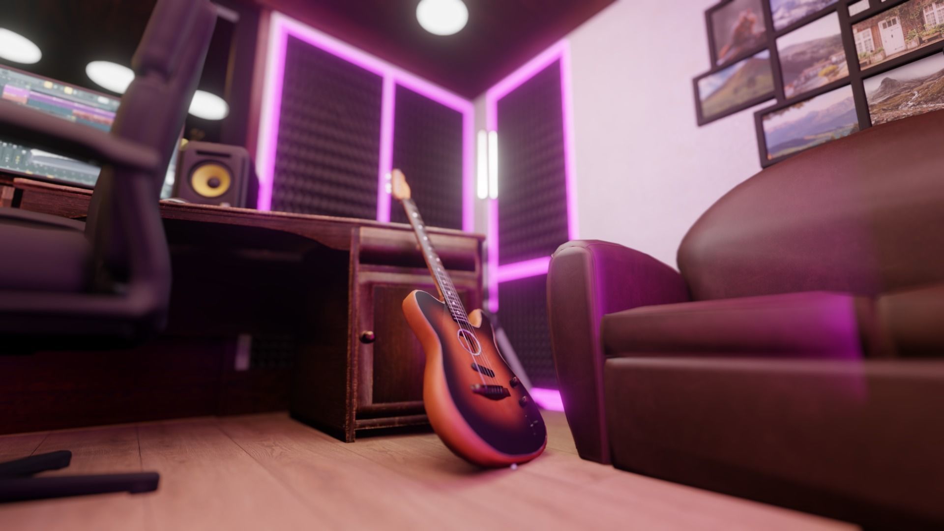 3D model Recording Studio Music booth VR / AR / low-poly | CGTrader