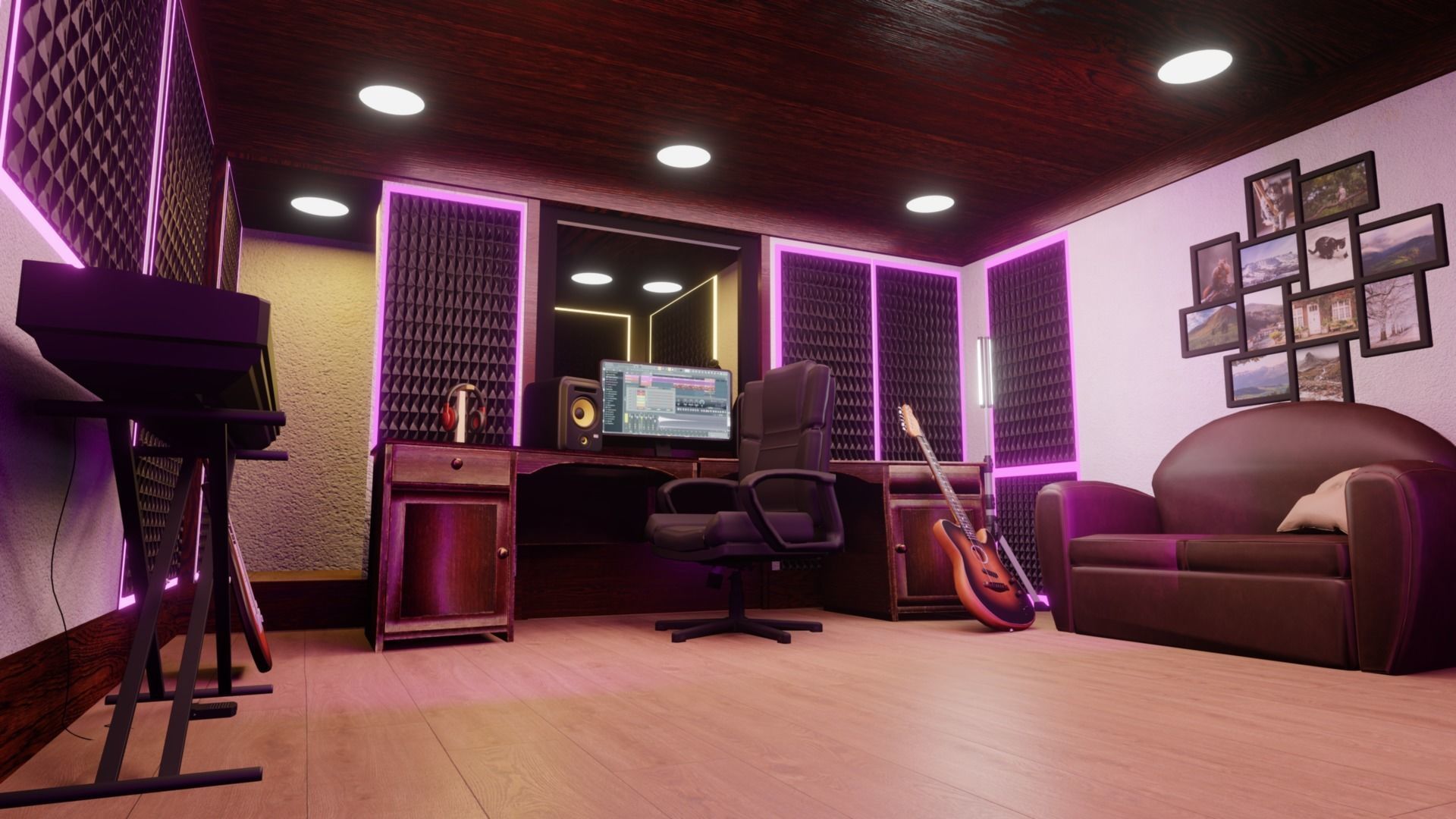 3D model Recording Studio Music booth VR / AR / low-poly | CGTrader