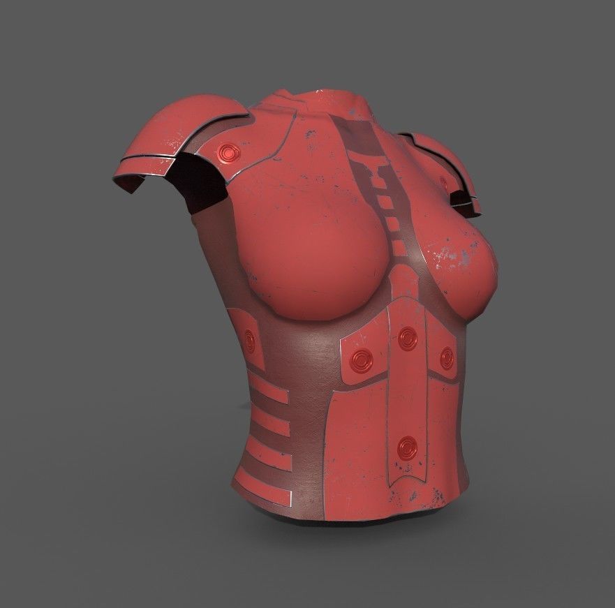 3D model Simple sci-fi female armor pack 5 low poly game ready models ...