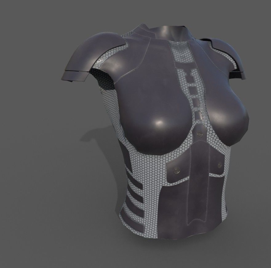 3D model Simple sci-fi female armor pack 5 low poly game ready models ...