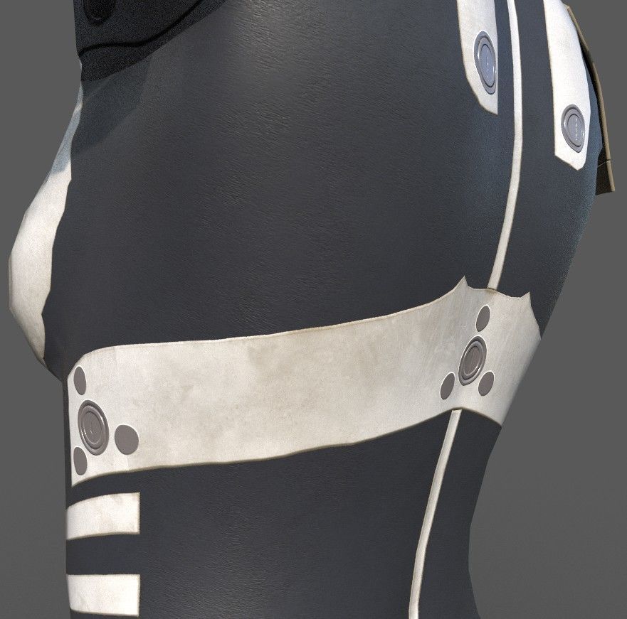 3D model Simple sci-fi female armor pack 5 low poly game ready models ...