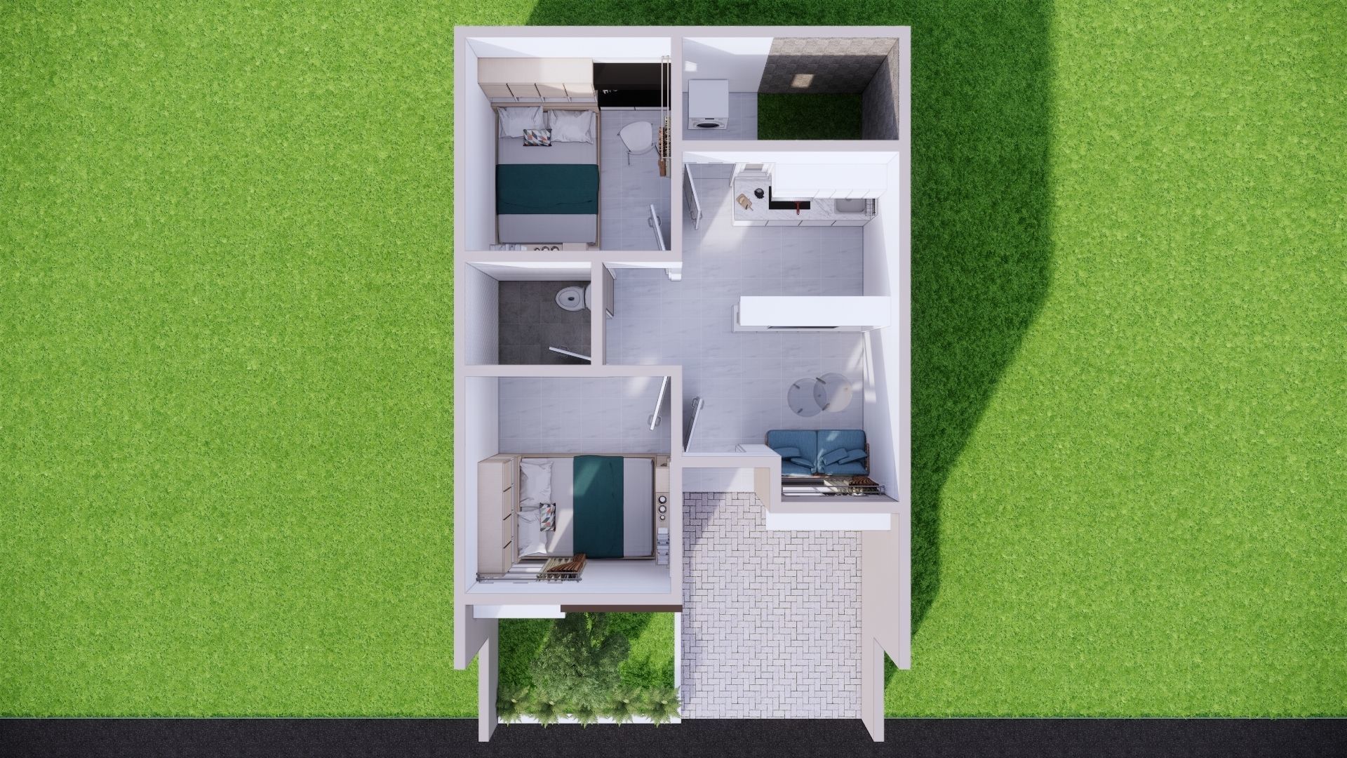 MINIMALIST HOUSE DESIGN 6 X 10 METER 3D model 3D printable | CGTrader