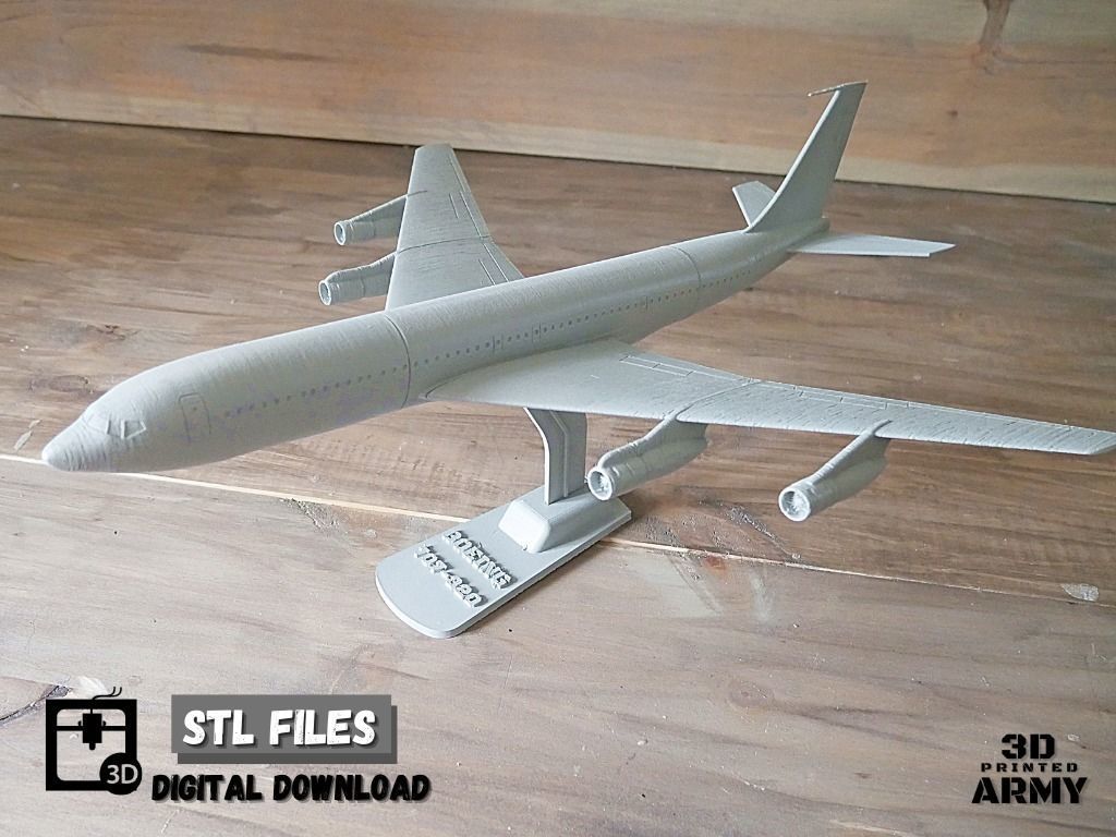 Boeing 707-320 - 3D printed scale model - STL files 3D model 3D ...
