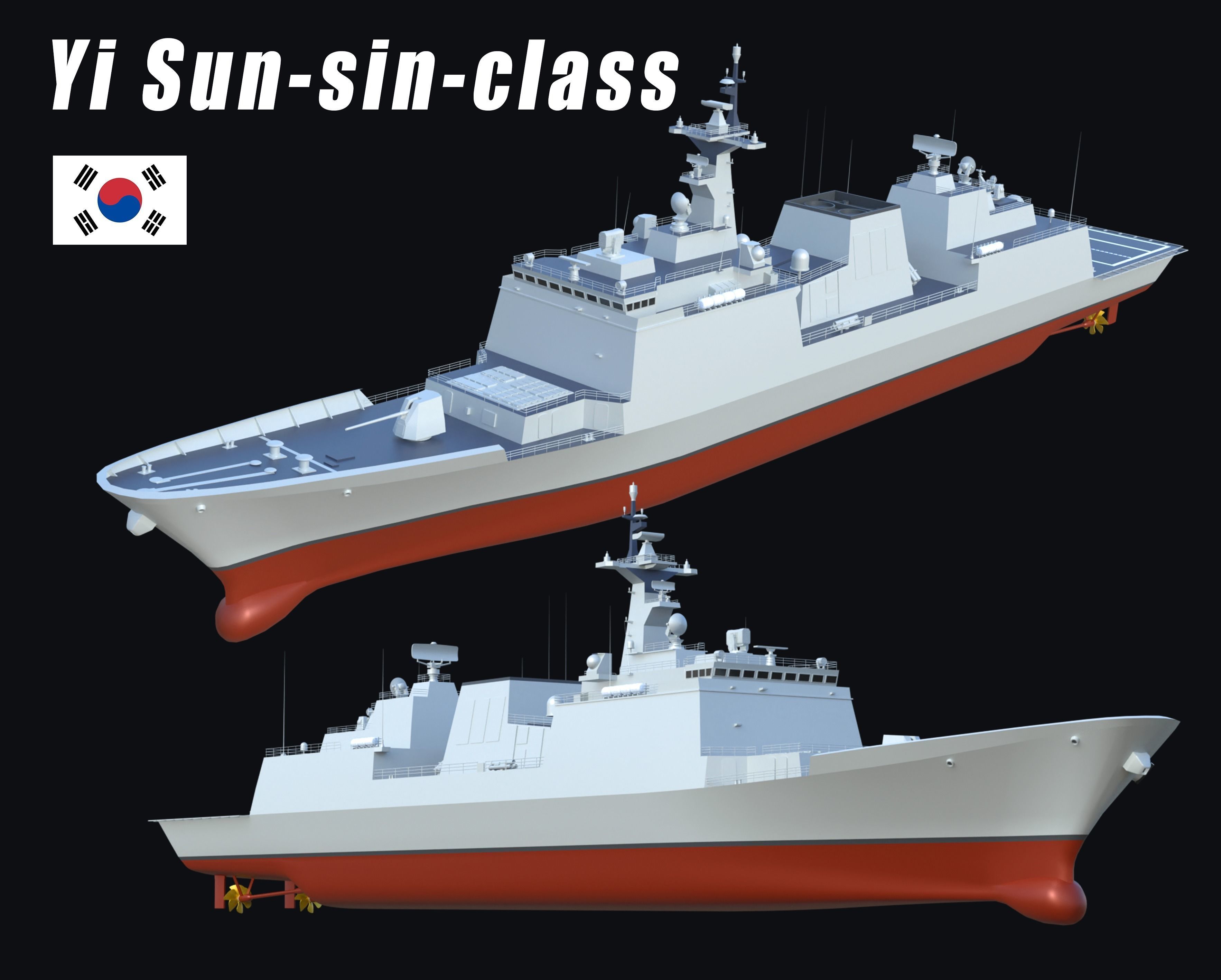 Yi Sun-sin-class destroyer Low-Poly 3D model | CGTrader