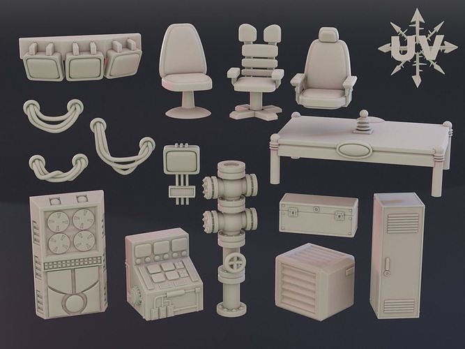 SCIFI TERRAIN BITZ VOL2 vault assets 3D model 3D printable | CGTrader