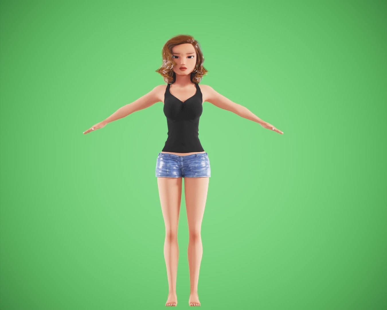 3d Model Cartoon Girl Vr Ar Low Poly Cgtrader