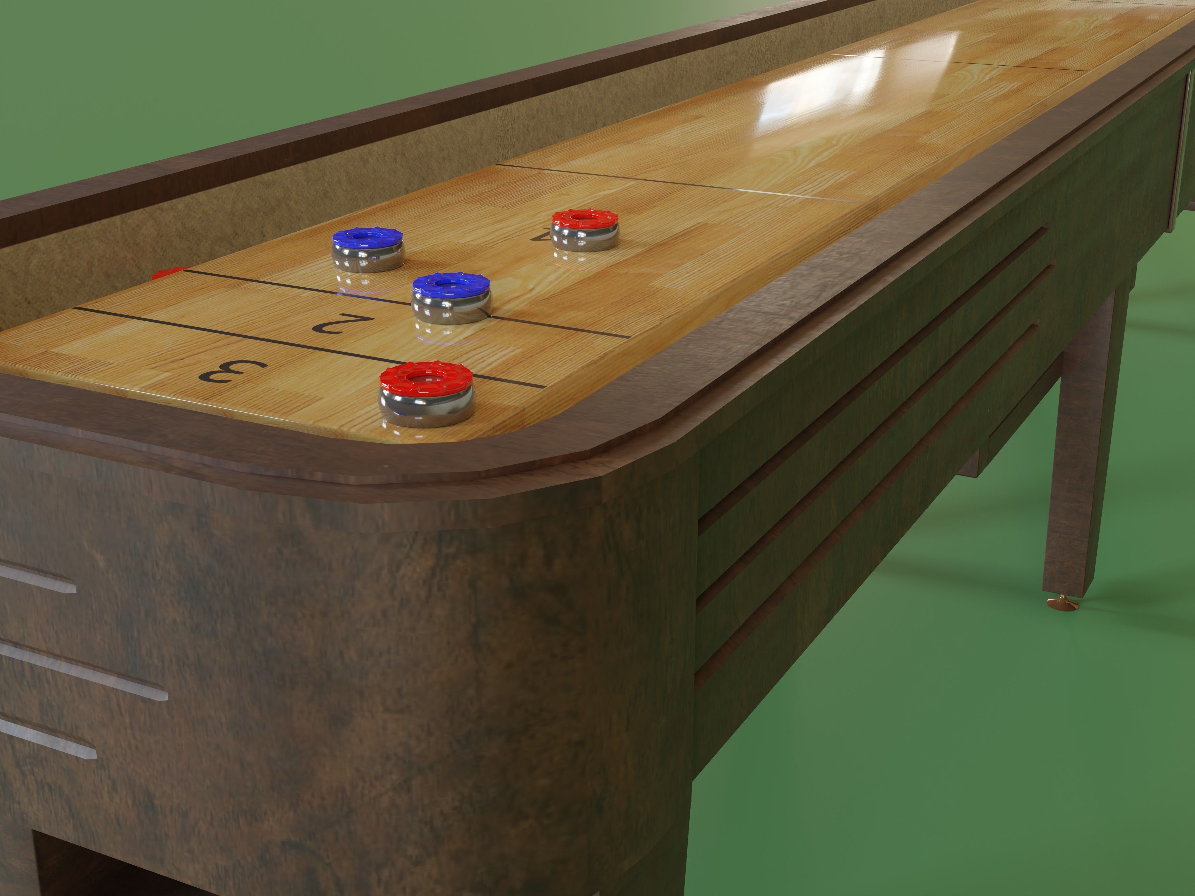 3D model Shuffleboard Table VR / AR / low-poly | CGTrader