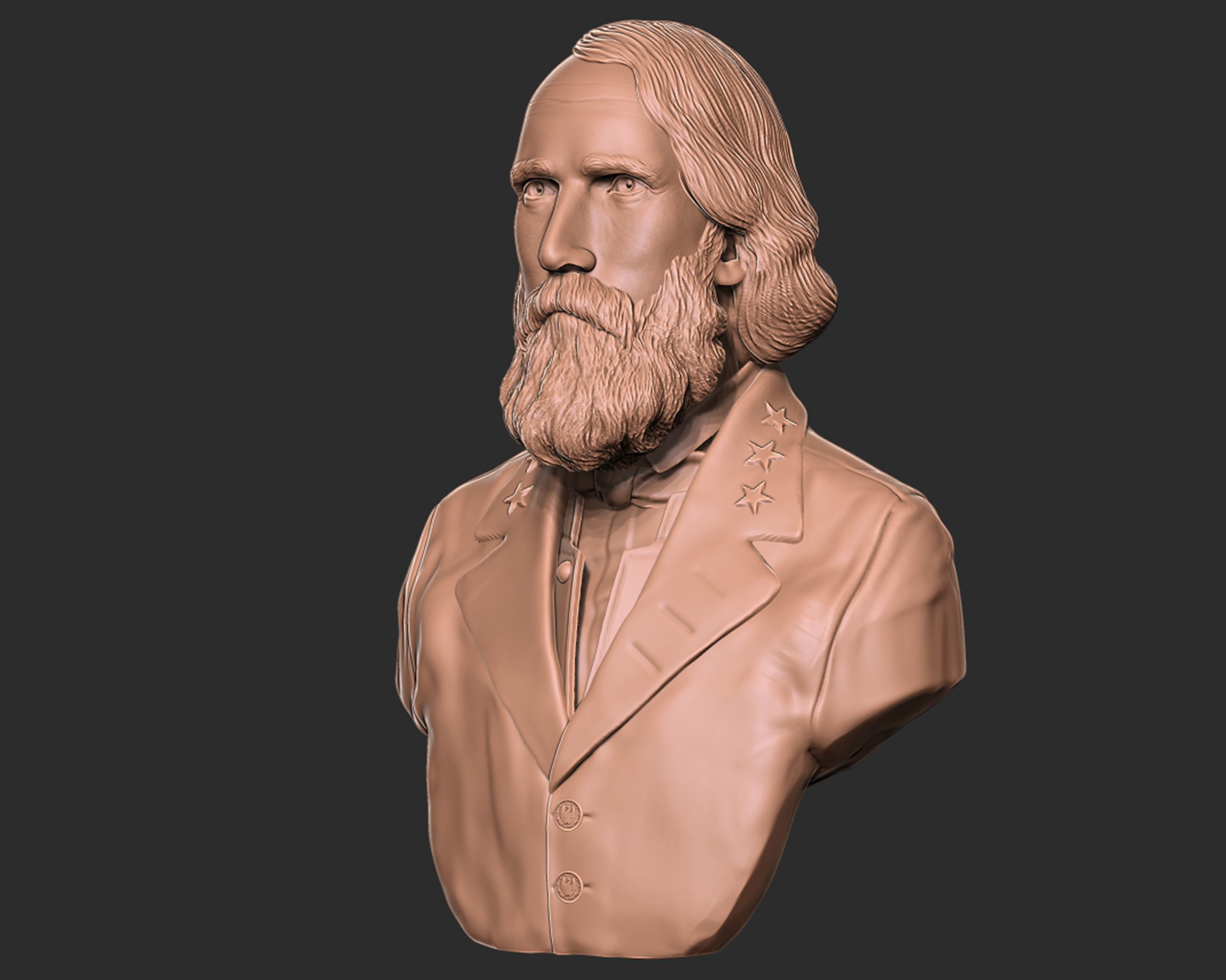 General Ambrose Powell Hill bust sculpture 3D model 3D printable | CGTrader