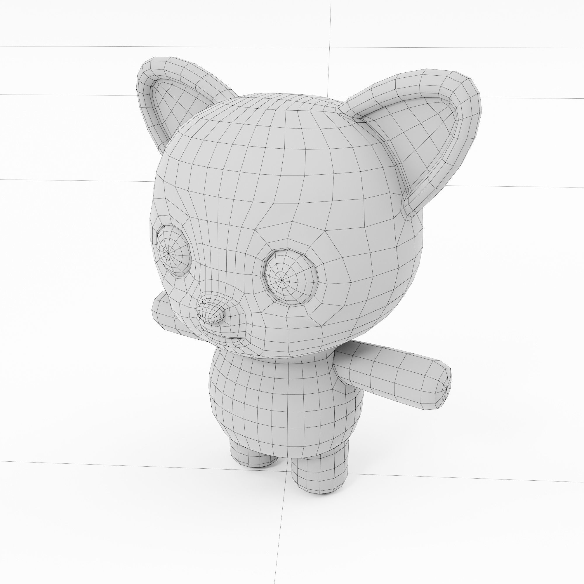 Cat cartoon character 3dmodel 3D model | CGTrader