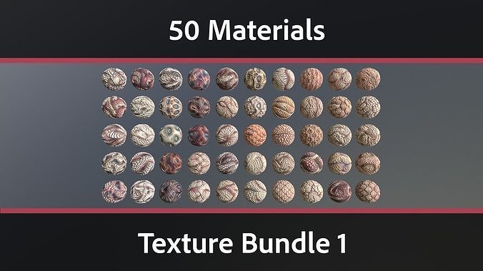 50 Materials Skin Monster Seamless PBR Bundle 1 3D Model Collection ...