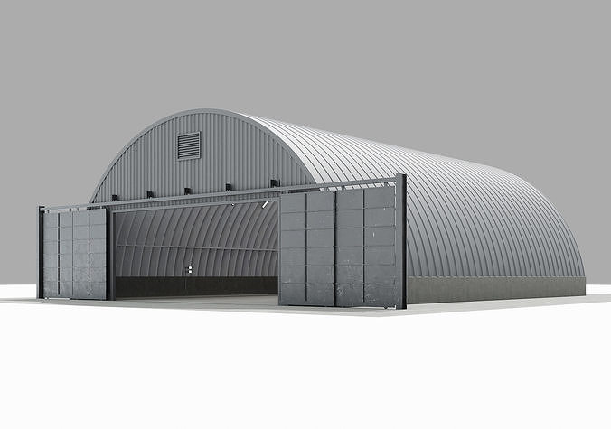 3D model Aircraft Hangar Exterior-Interior VR / AR / low-poly | CGTrader