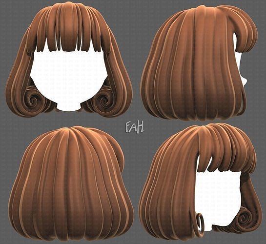 3D model Base Hair for girl V49 VR / AR / low-poly | CGTrader