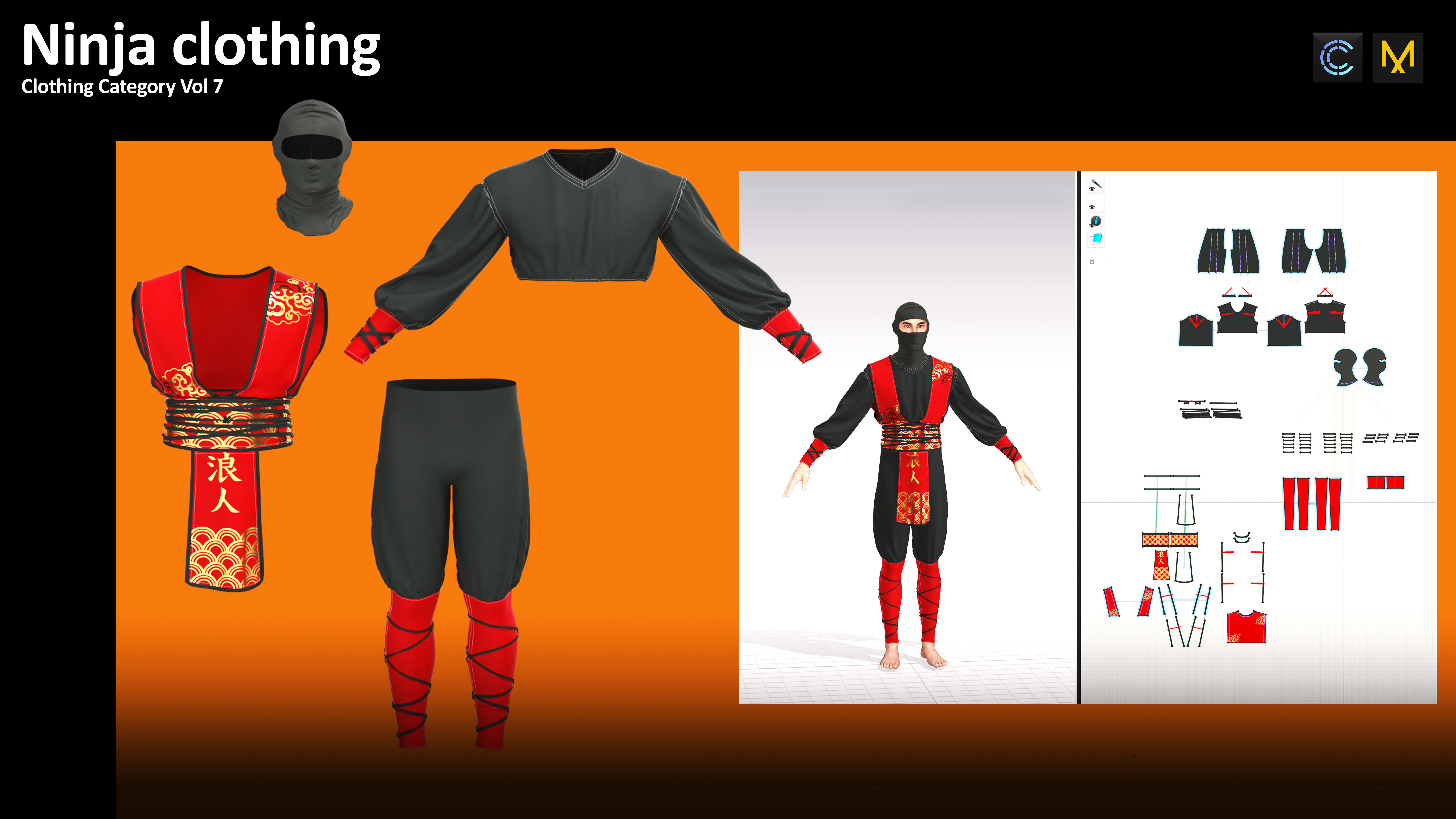 3D model NINJA CLOTHING 2 VR / AR / low-poly | CGTrader