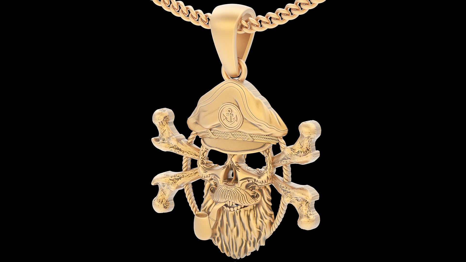 Captain pirate skull ring gold jewelry printable 3D model 3D model 3D ...