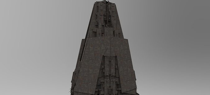 Sci-Fi City dystopia pyramid Ship 3D model | CGTrader