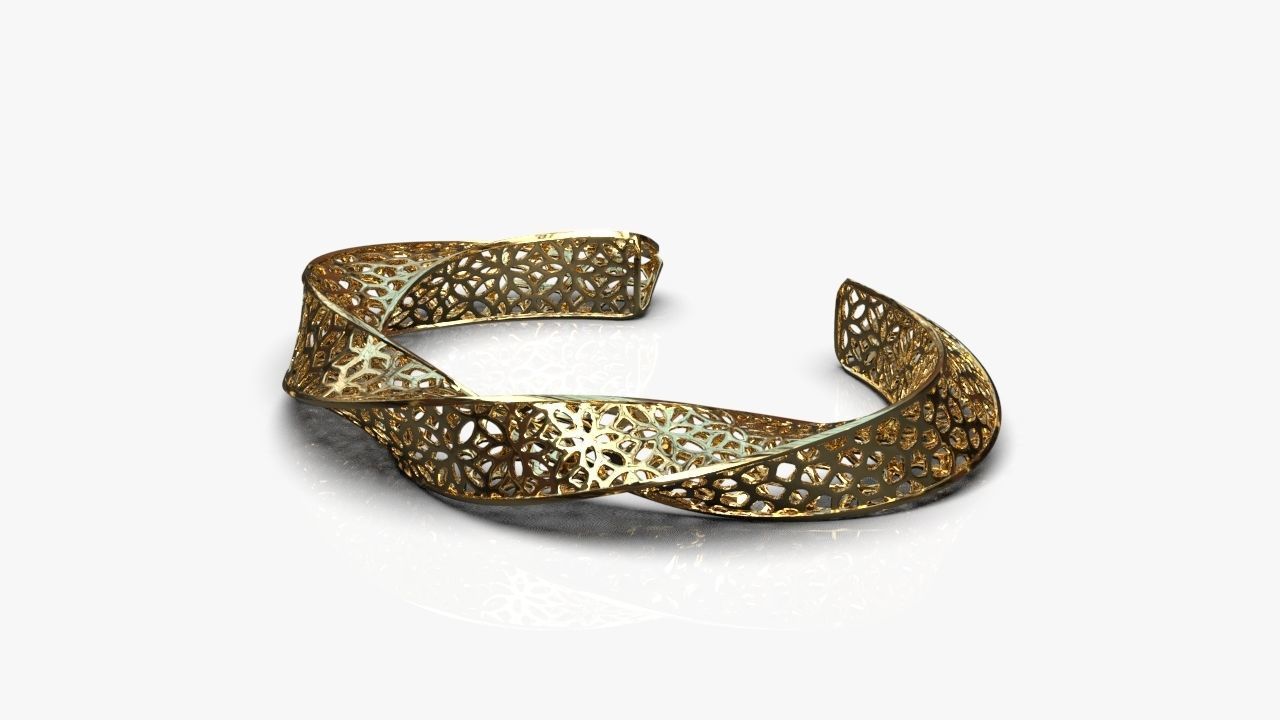Modern cuff bracelet 3D model 3D printable | CGTrader