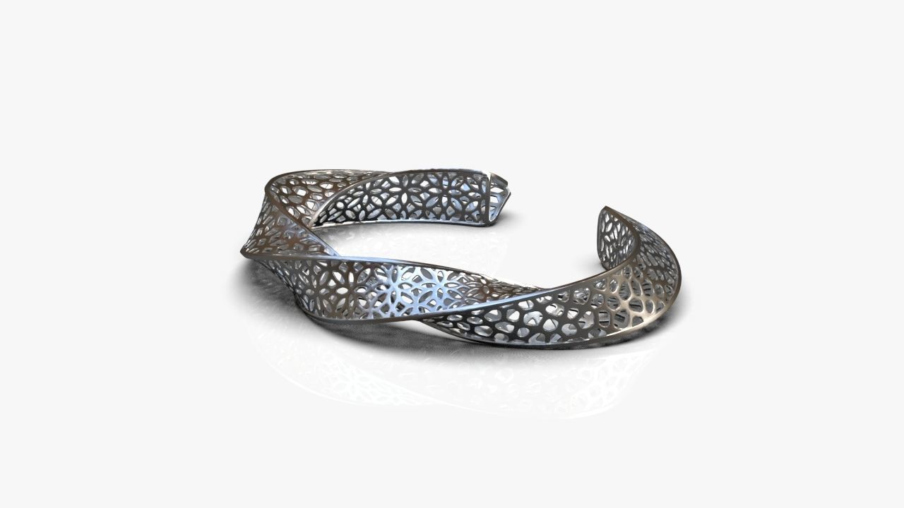 Modern cuff bracelet 3D model 3D printable | CGTrader