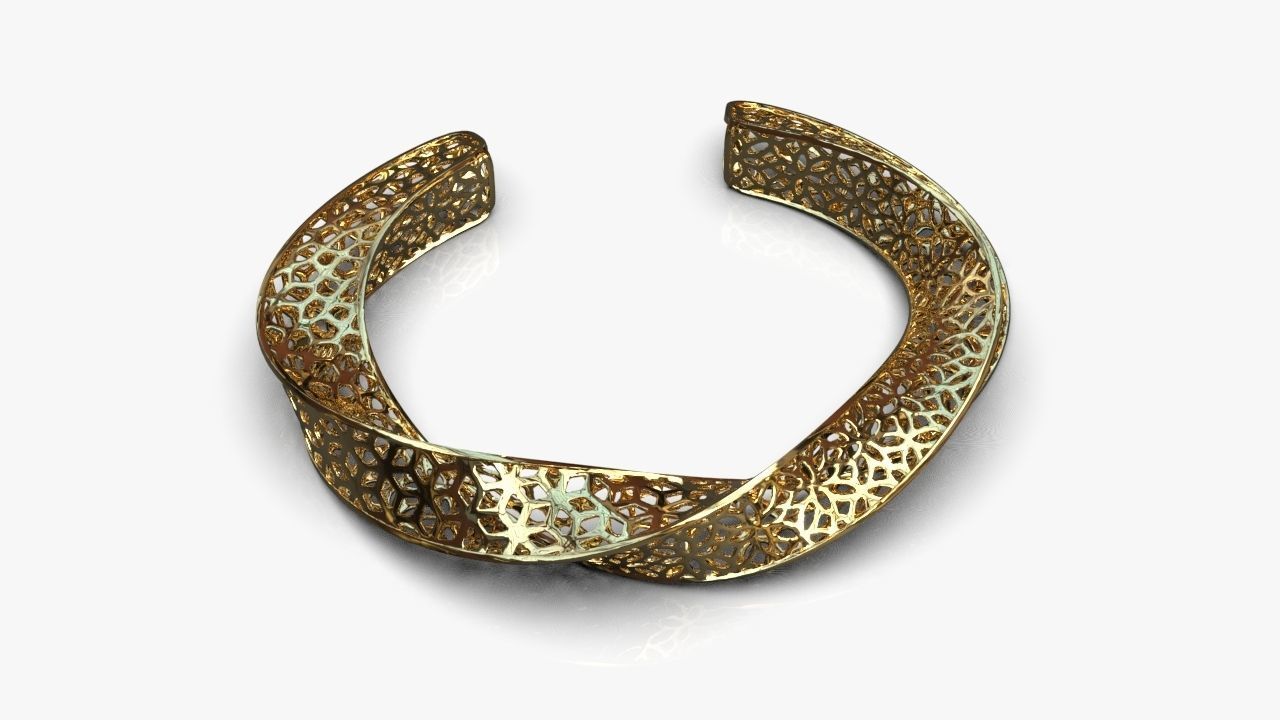 Modern cuff bracelet 3D model 3D printable | CGTrader