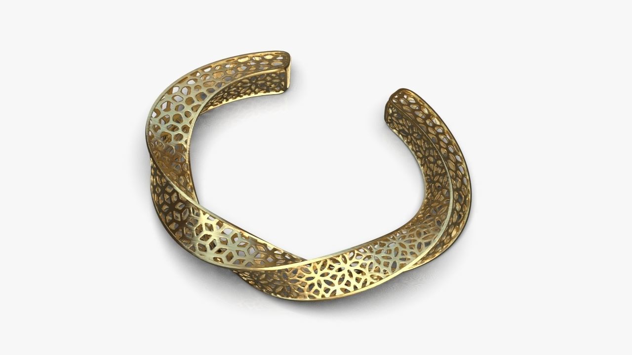 Modern cuff bracelet 3D model 3D printable | CGTrader
