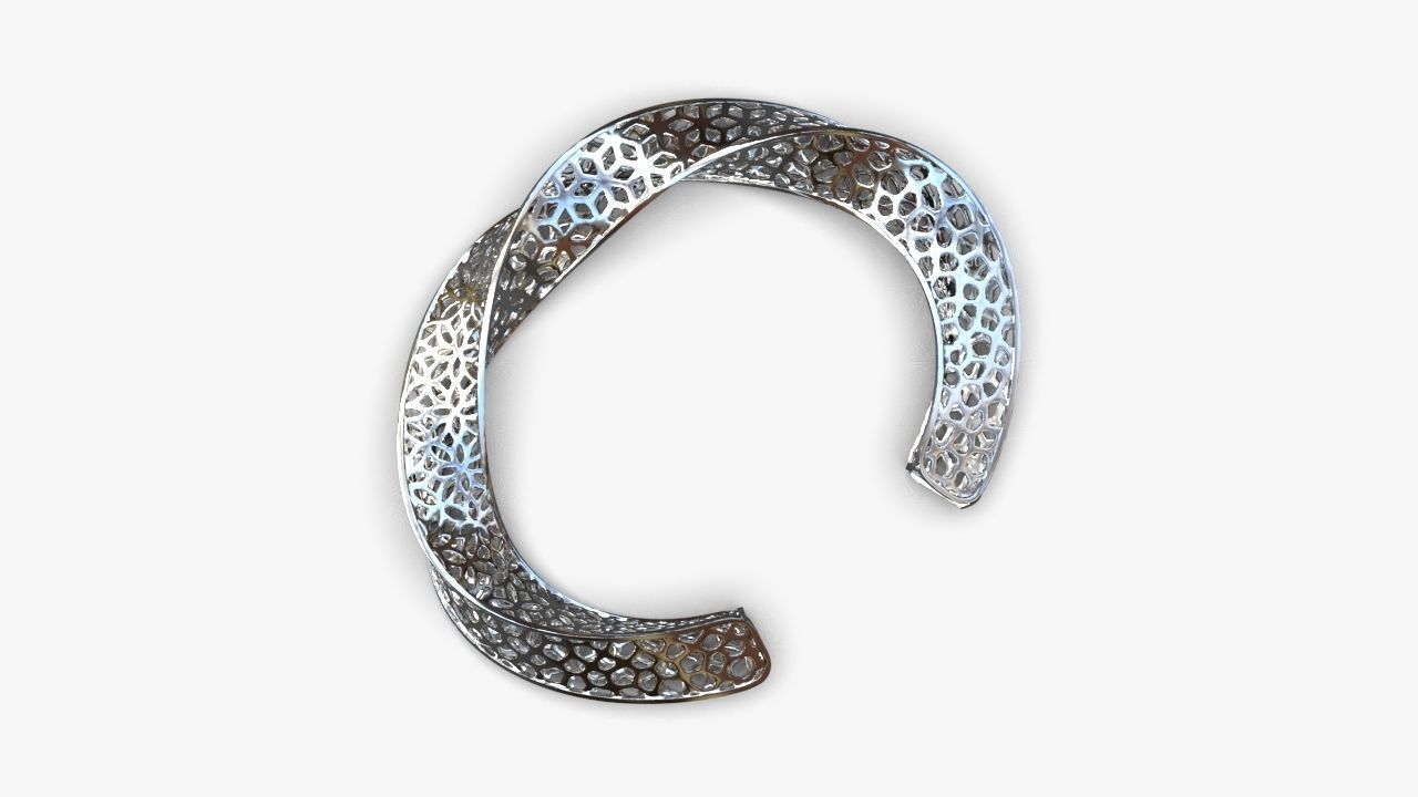 Modern cuff bracelet 3D model 3D printable | CGTrader