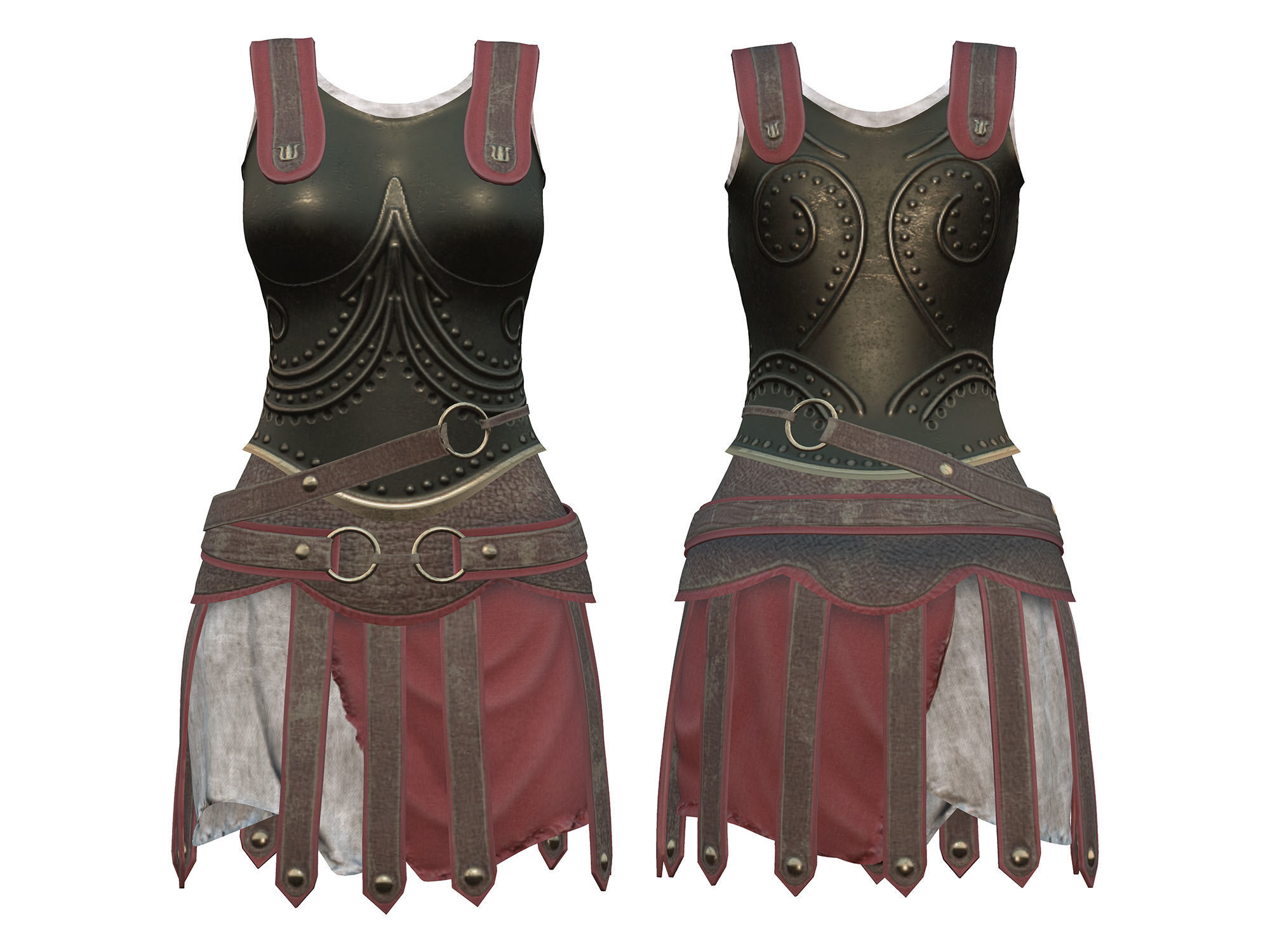 3D model Full Roman Female Commander Soldier Outfit VR / AR / low-poly ...