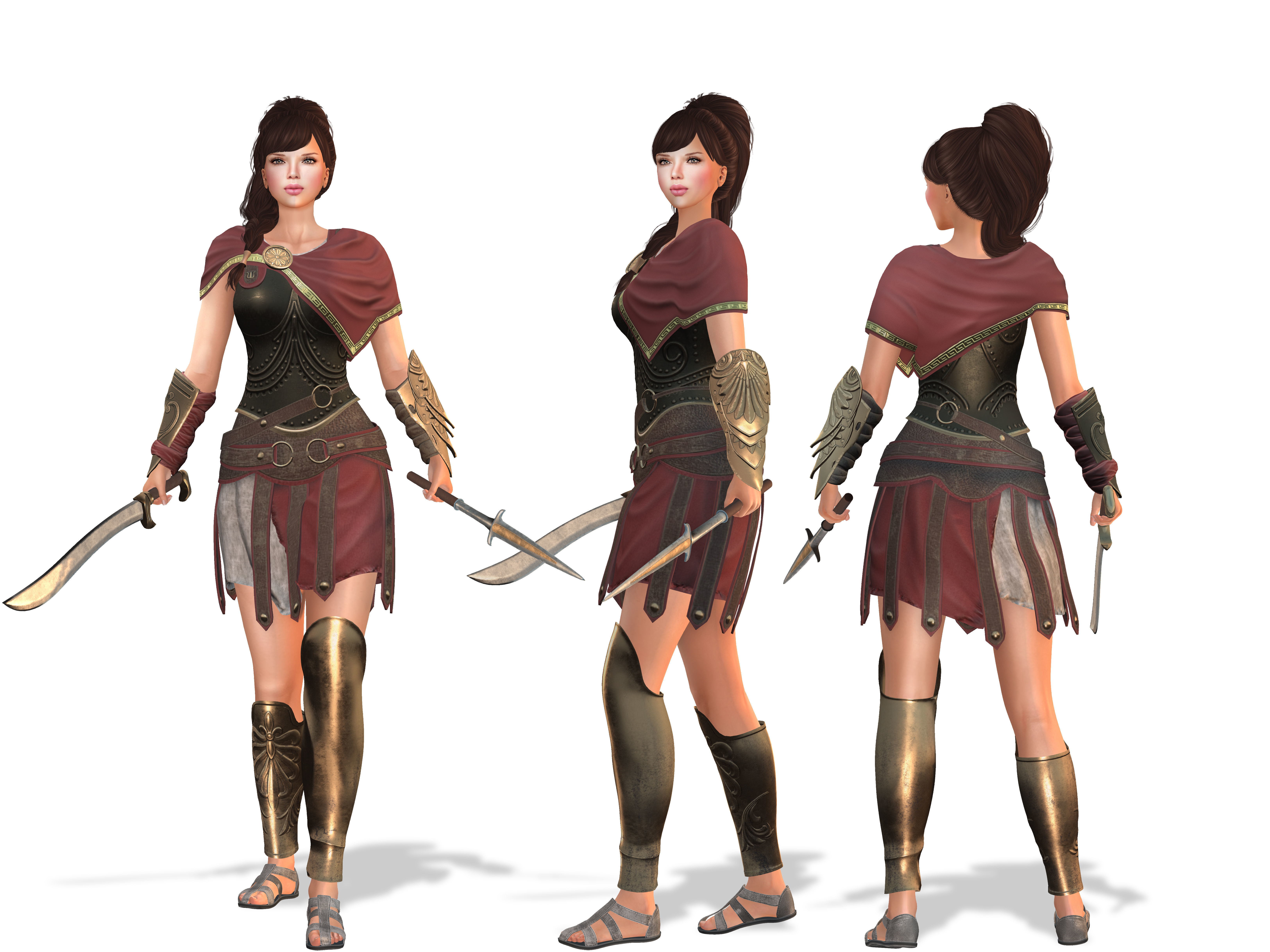 3D model Full Roman Female Commander Soldier Outfit VR / AR / low-poly ...
