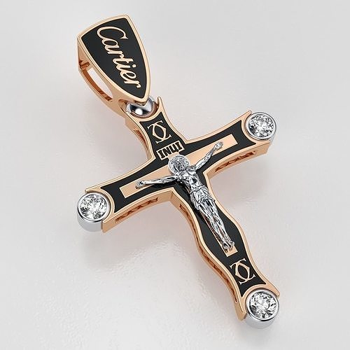 Cross with enamel 3D model 3D printable | CGTrader