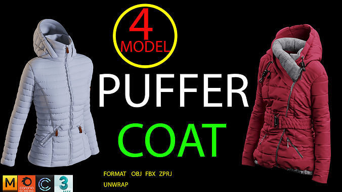 4 Model Puffer Coat Texture | CGTrader