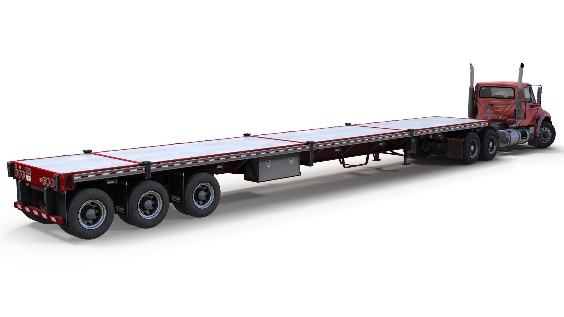 3D model International Durastar flatbed trailer VR / AR / low-poly ...