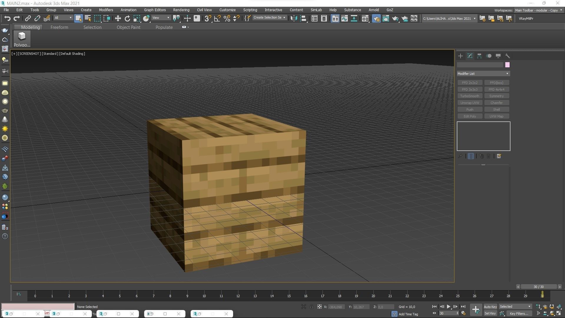 3D model MINECRAFT OAK-PLANKS BLOCK VR / AR / low-poly | CGTrader