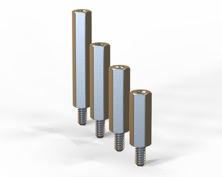 M4 Hexagonal Stud Connector Screw-Nut 3D model 3D printable | CGTrader