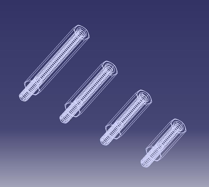 M4 Hexagonal Stud Connector Screw-Nut 3D model 3D printable | CGTrader