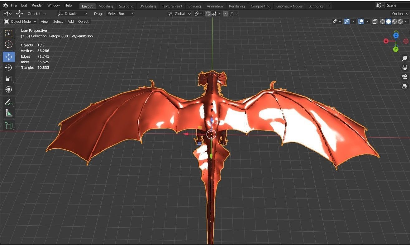 3D model Wyvern Poison Dorgan For Your Game And Animation VR / AR / low ...