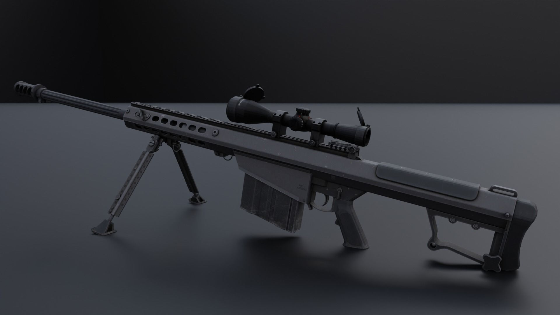 3D model The ultimate M107 Sniper Game-ready Model 2K PBR Texture VR / AR / low-poly | CGTrader