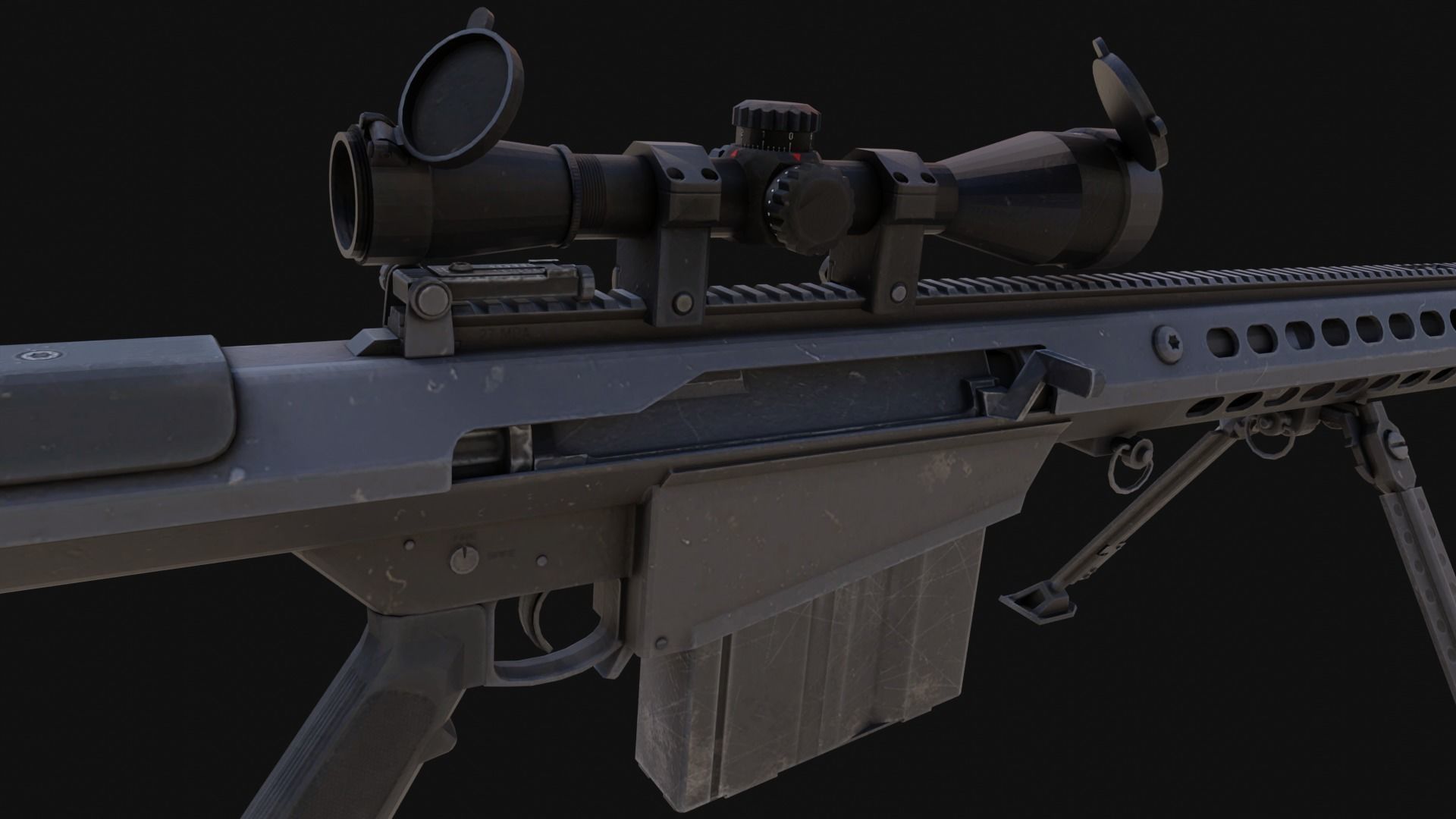 3D model The ultimate M107 Sniper Game-ready Model 2K PBR Texture VR / AR / low-poly | CGTrader