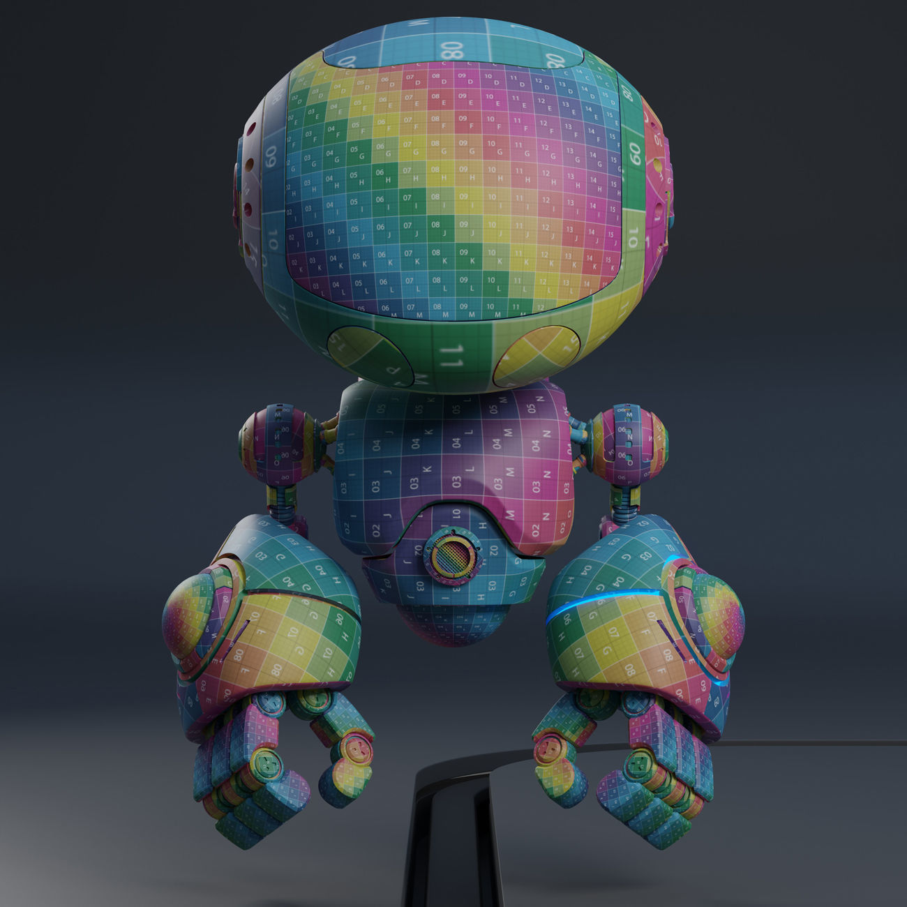 Cute Robot H-55 Red 3D model rigged | CGTrader