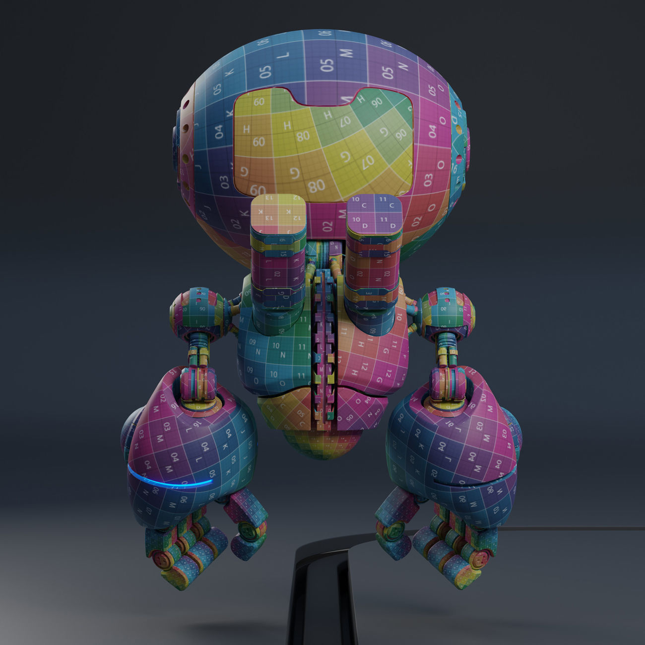 Cute Robot H-55 Red 3D model rigged | CGTrader