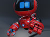 Cute Robot H-55 Red 3D model rigged | CGTrader
