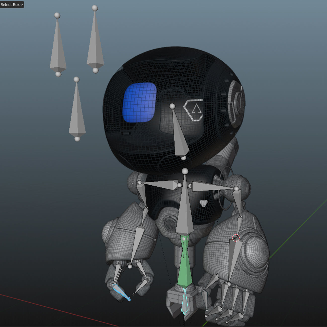 Cute Robot H-55 Red 3D model rigged | CGTrader